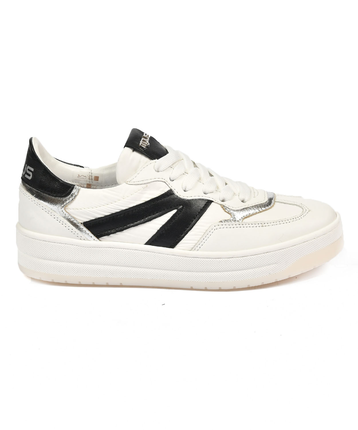 Mjus ženske kožne bele patike L66110 SS25 - BIANCO/ARGENTO/NERO