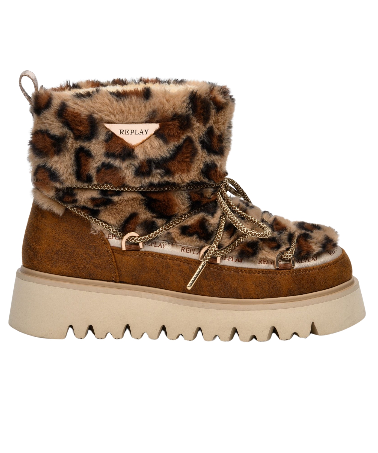 Replay ženske kratke čizme MELROSE SNOW LEO RF2H0022S AW25 - BROWN